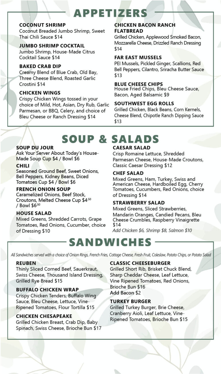 Kiosk - Menus | Citrus Hills